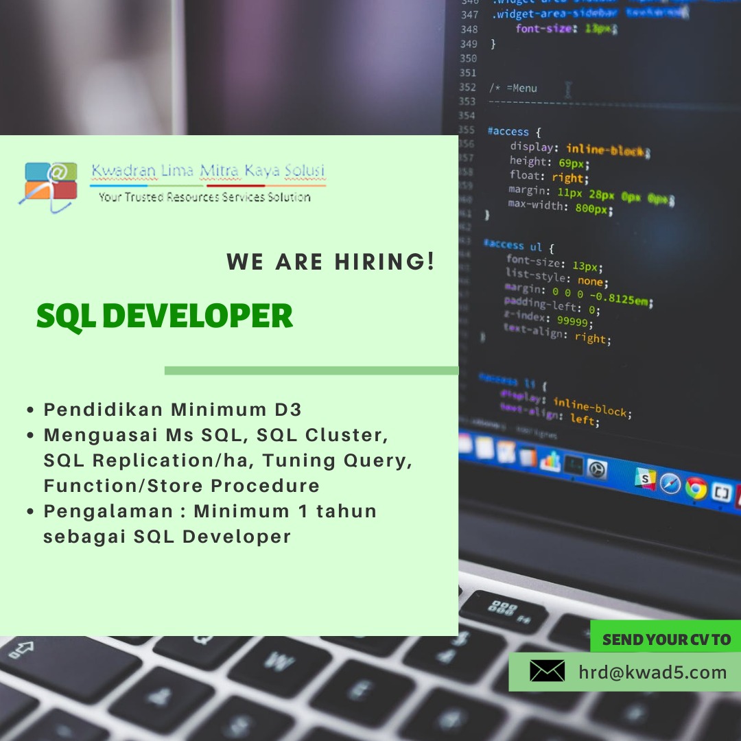 SQL DEVELOPER – PT.Kwadran Lima Mitra Kaya Solusi